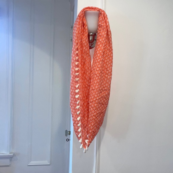 J. Crew | Accessories | Jcrew Bright Orange And White Silk Scarf With ...